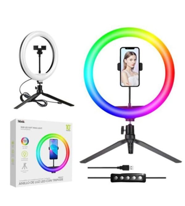 ANILLO DE LUZ RGB 10″ » Mayoristas Cobocalleja